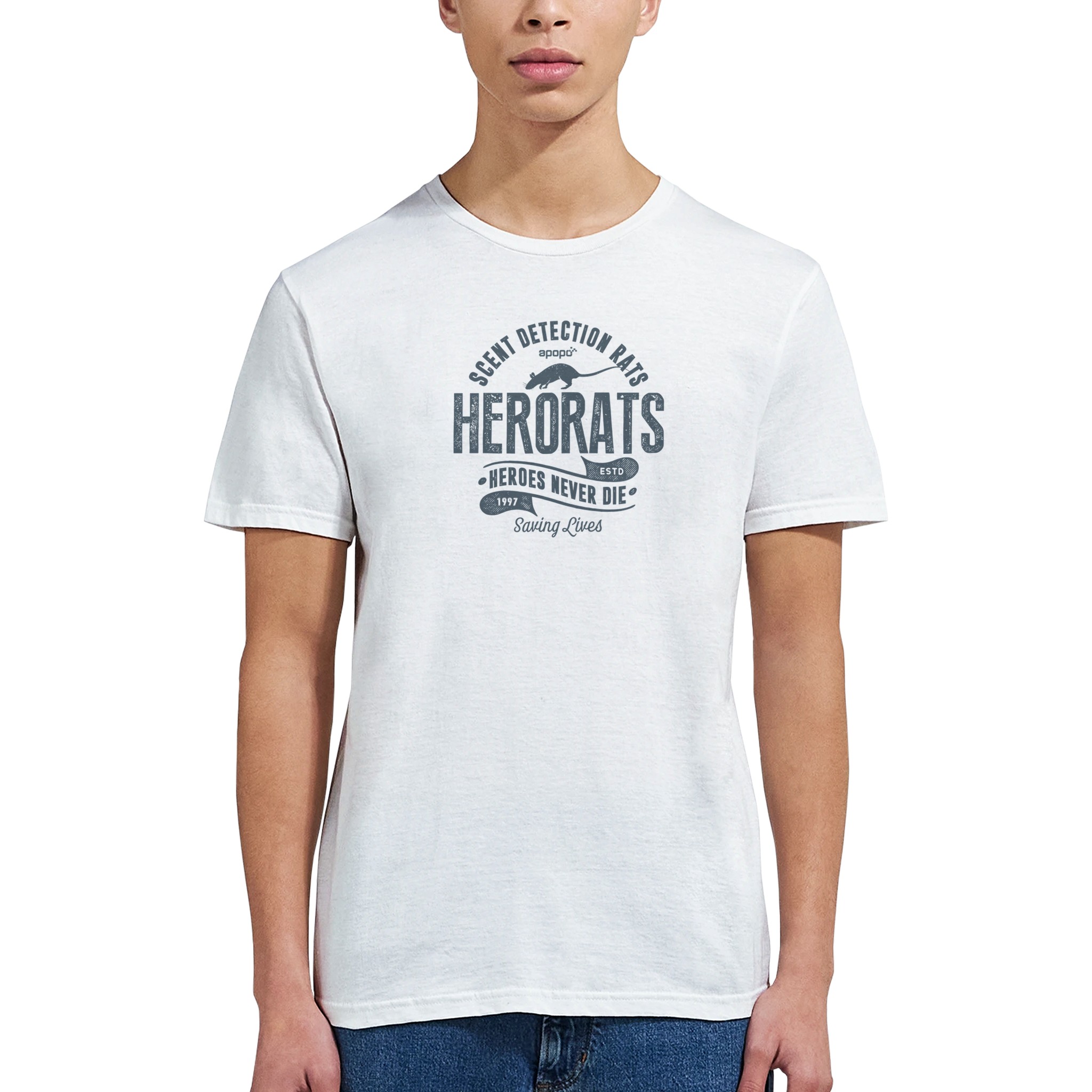 APOPO Scent Detection Rats Men’s T-shirt [ADULT] – White - APOPO Store